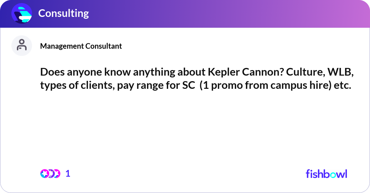 Does anyone know anything about Kepler Cannon? Cul... | Fishbowl