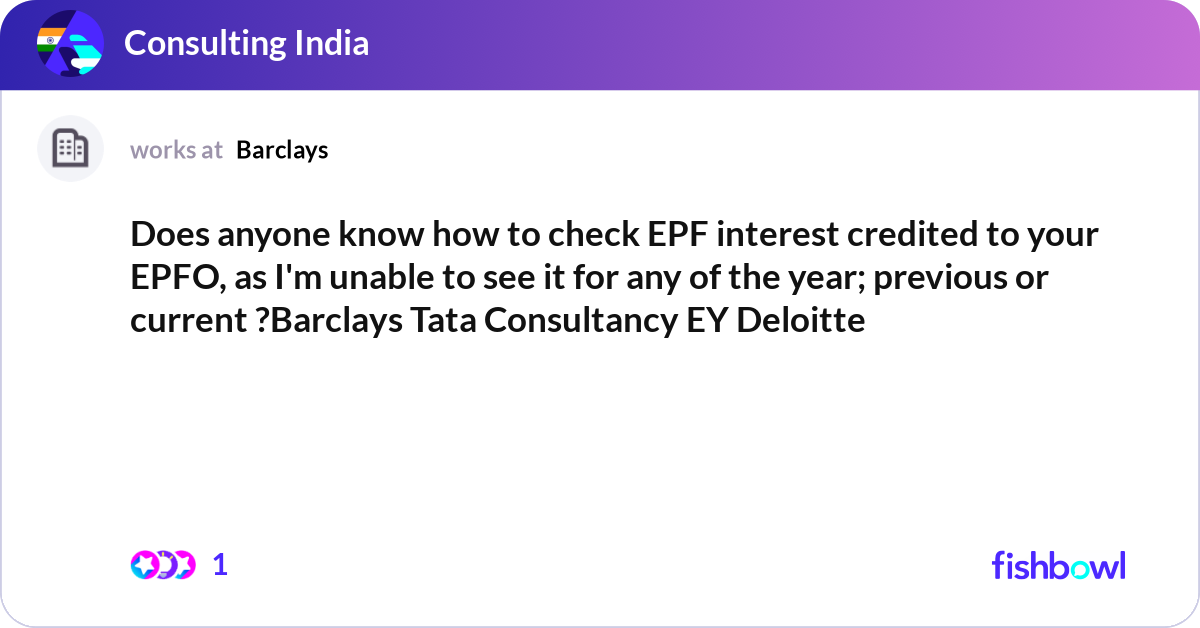 Does anyone know how to check EPF interest credite... | Fishbowl
