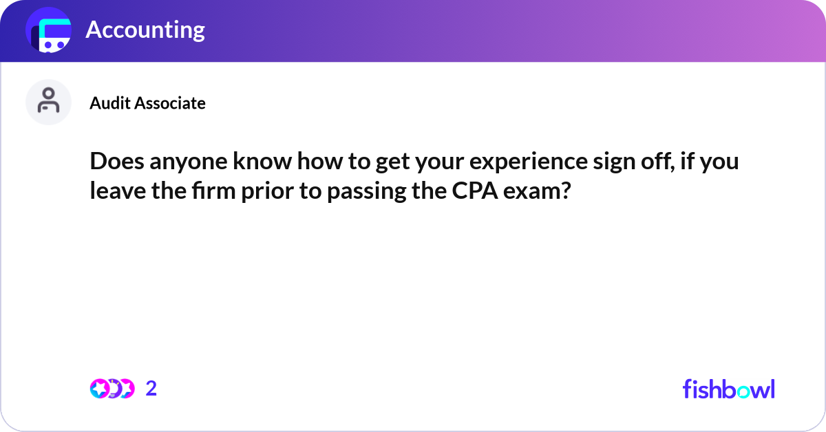 Does anyone know how to get your experience sign o... | Fishbowl