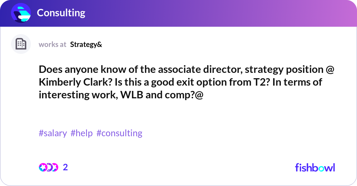 Does anyone know of the associate director, strate... | Fishbowl