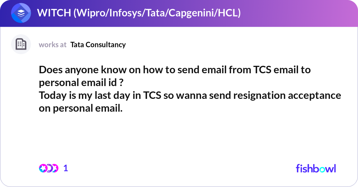 Does anyone know on how to send email from TCS ema... | Fishbowl