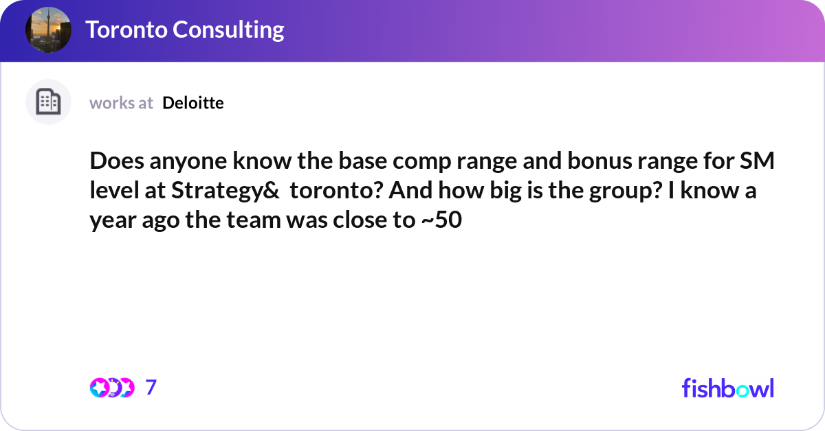 Does anyone know the base comp range and bonus ran... | Fishbowl