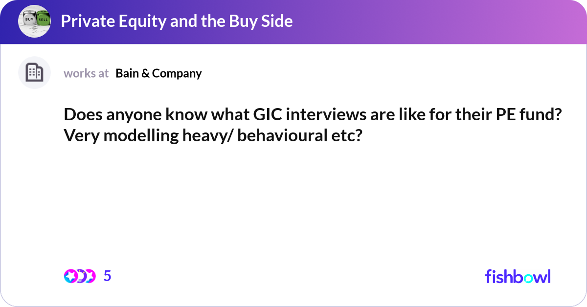 Does anyone know what GIC interviews are like for ... | Fishbowl