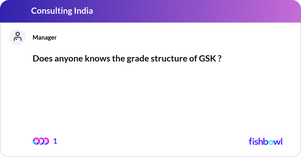 Does anyone knows the grade structure of GSK ? | Fishbowl