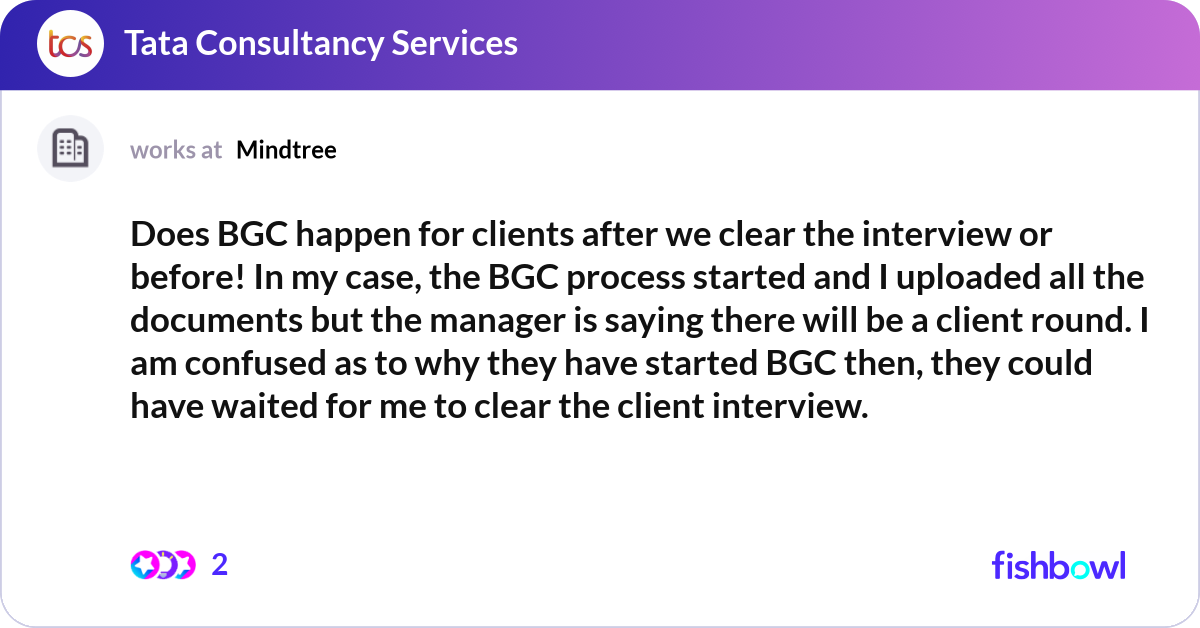 Does BGC happen for clients after we clear the int... | Fishbowl