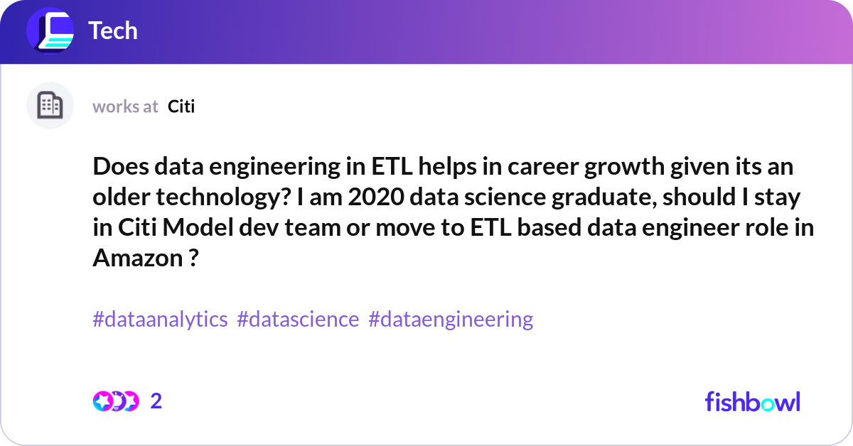 Does data engineering in ETL helps in career growt... | Fishbowl