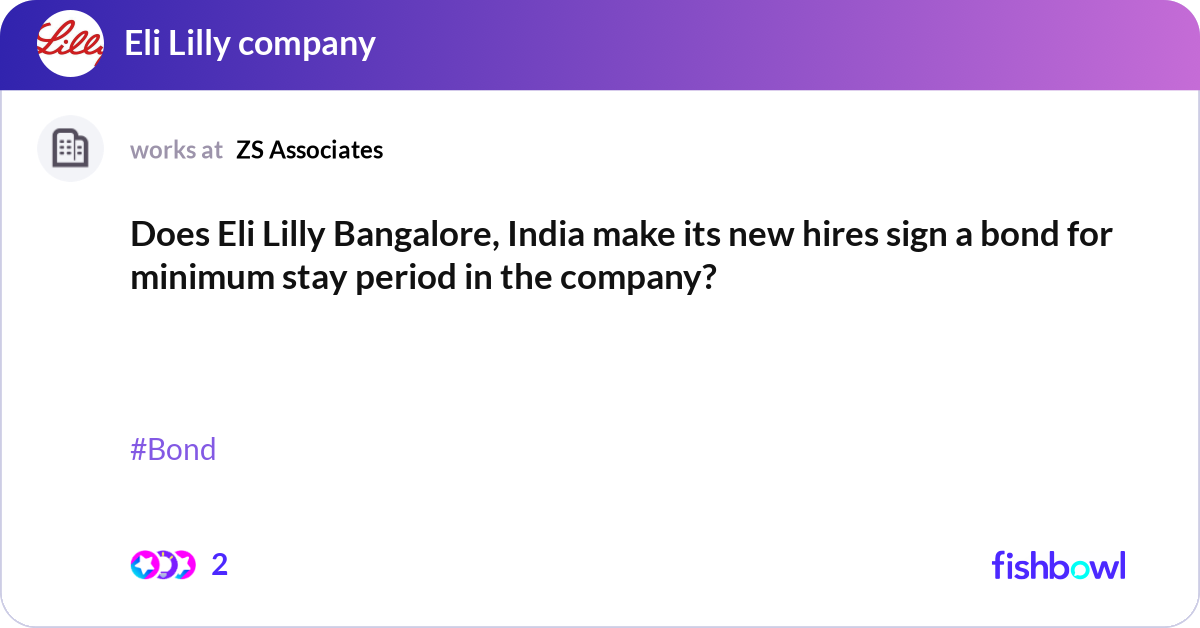 Does Eli Lilly Bangalore, India make its new hires... | Fishbowl