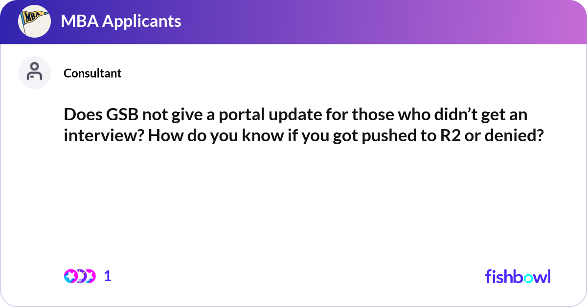 Does GSB not give a portal update for those who di... | Fishbowl
