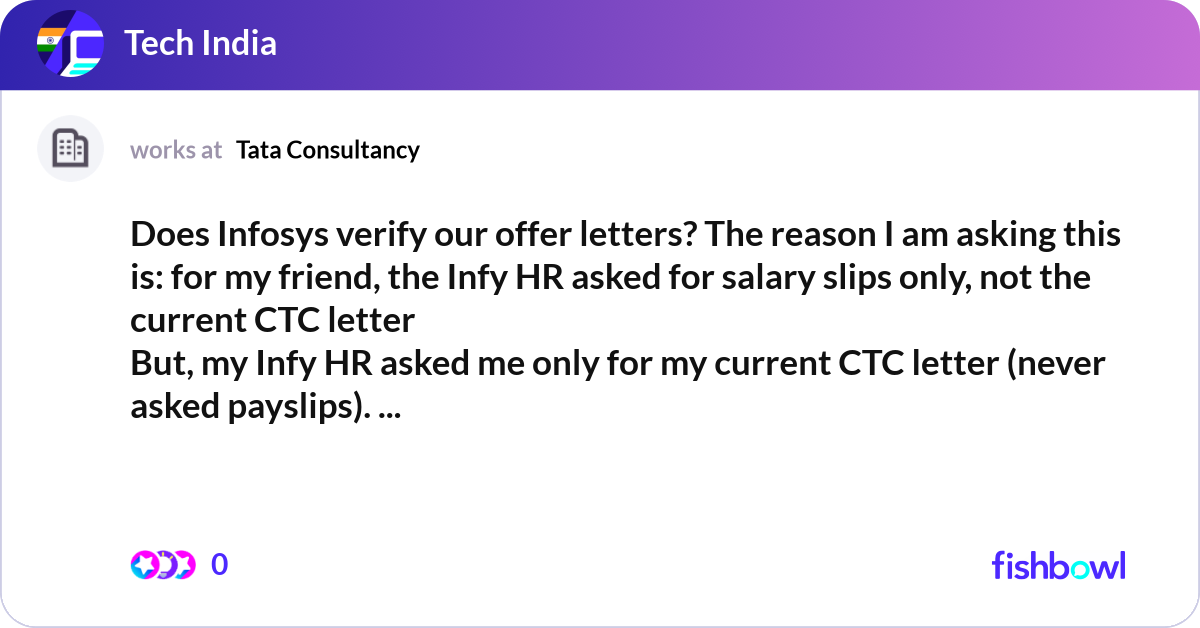 Does Infosys verify our offer letters? The reason ... | Fishbowl