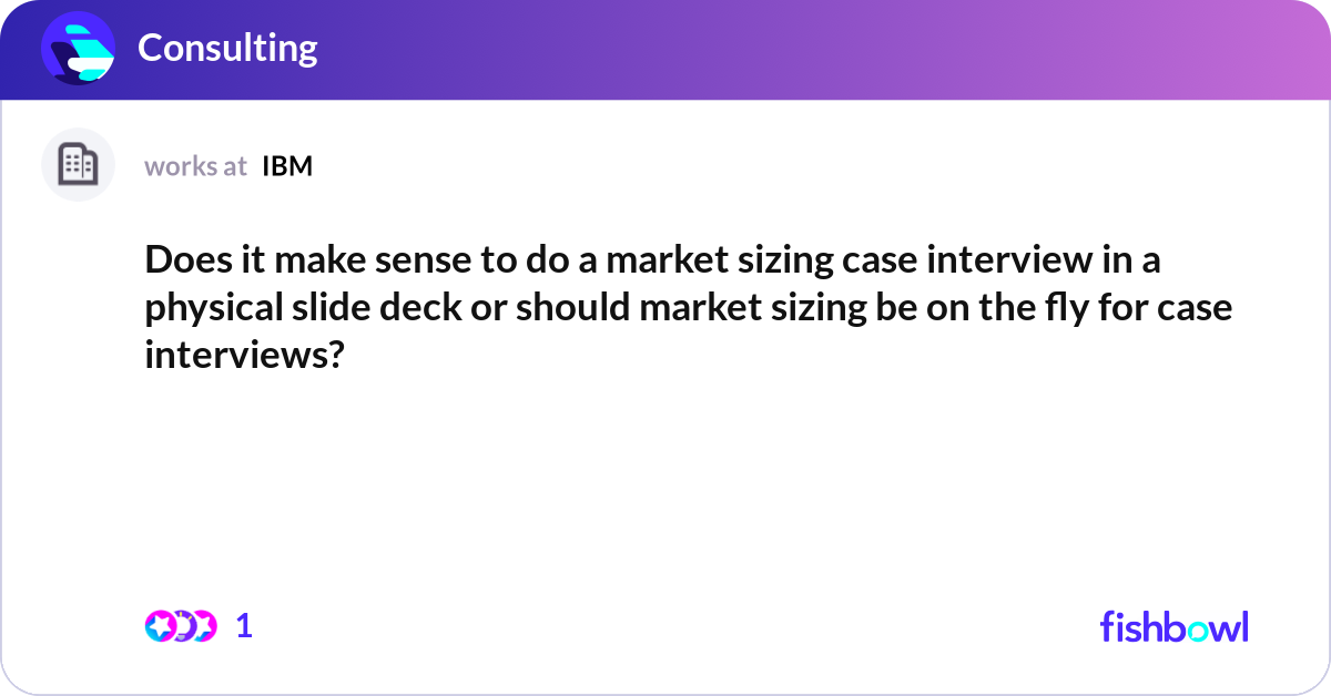 Does it make sense to do a market sizing case inte... | Fishbowl