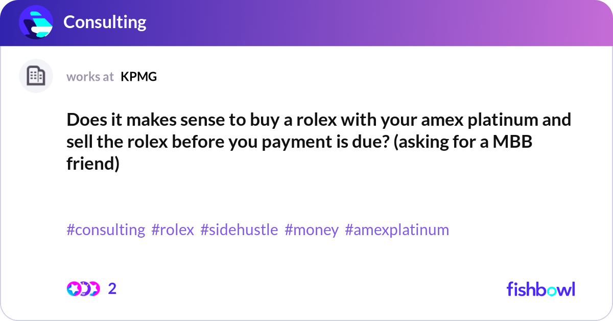 Does it makes sense to buy a rolex with your amex ... | Fishbowl