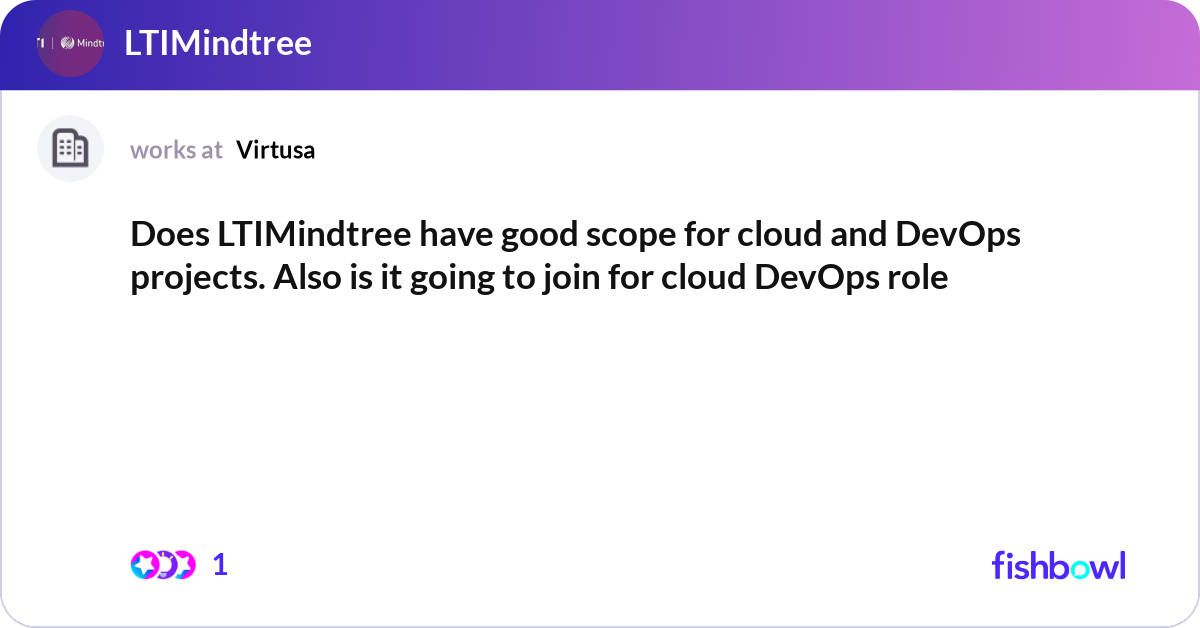 Does LTIMindtree have good scope for cloud and Dev... | Fishbowl