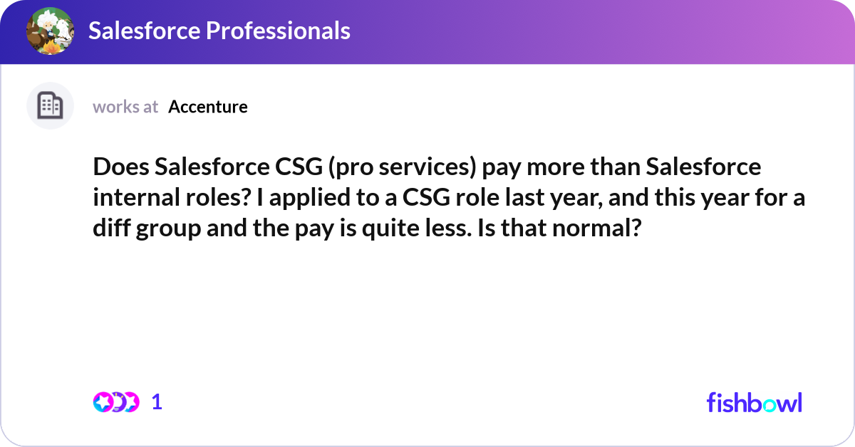 Does Salesforce CSG (pro services) pay more than S... | Fishbowl