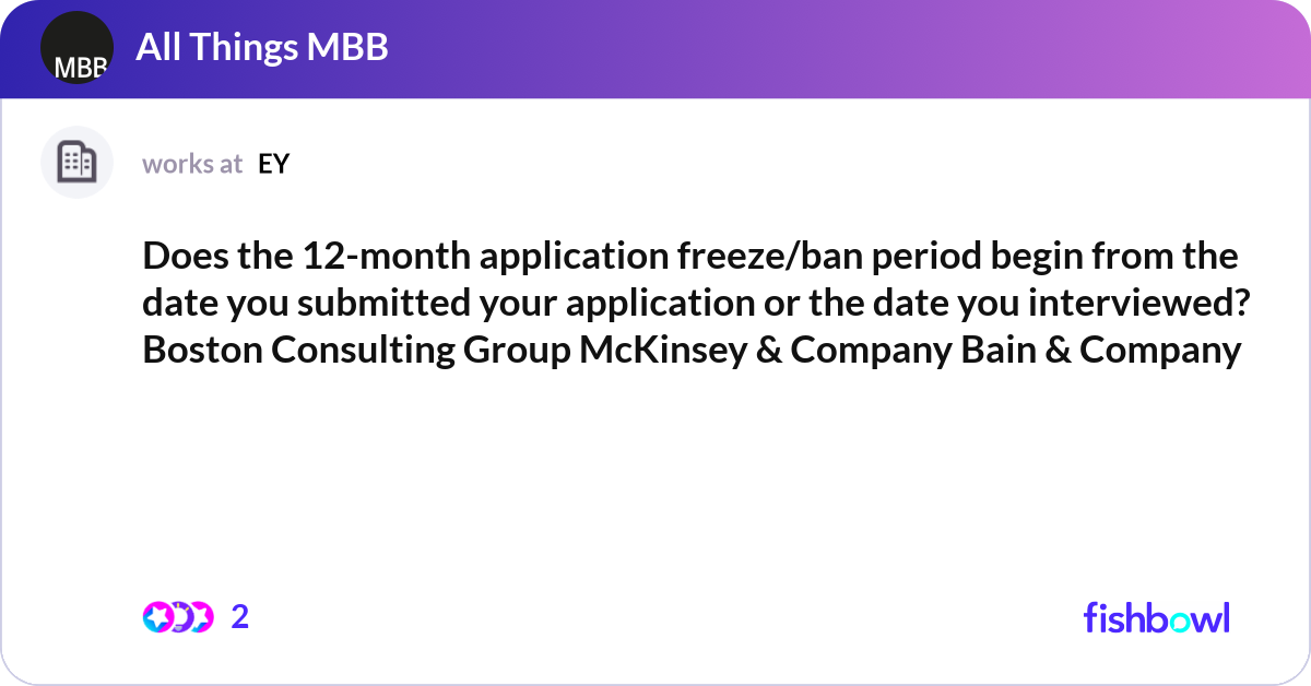Does the 12-month application freeze/ban period be... | Fishbowl
