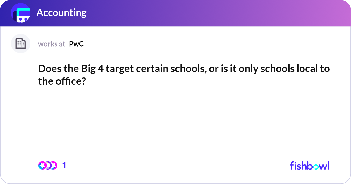Does the Big 4 target certain schools, or is it on... | Fishbowl