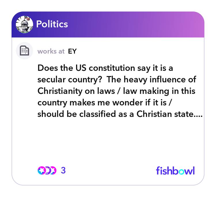 Does the US constitution say it is a secular count... | Fishbowl