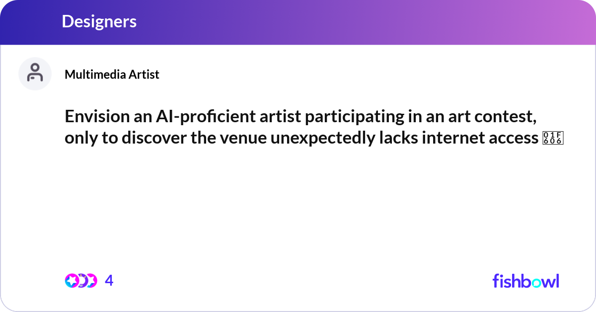 Envision an AI-proficient artist participating in ... | Fishbowl