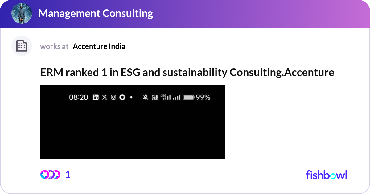 ERM ranked 1 in ESG and sustainability Consulting.... | Fishbowl