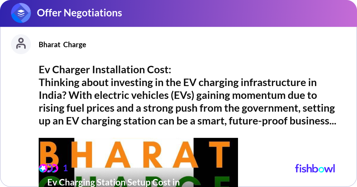 Ev Charger Installation Cost: Thinking about inves... | Fishbowl