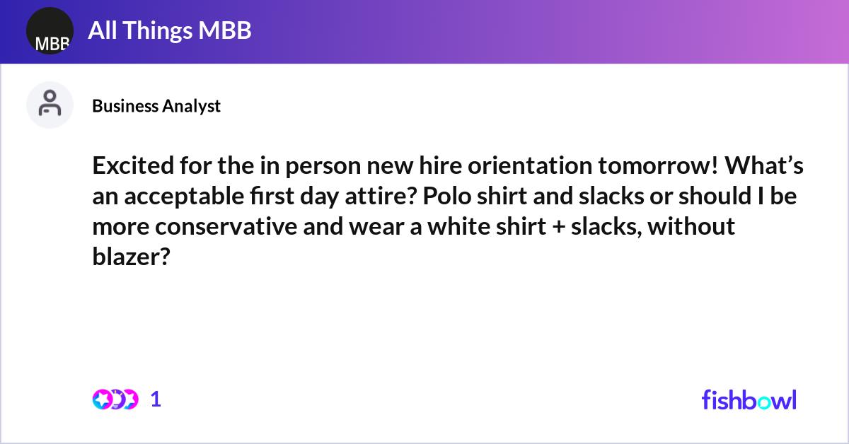 Excited for the in person new hire orientation tom... | Fishbowl