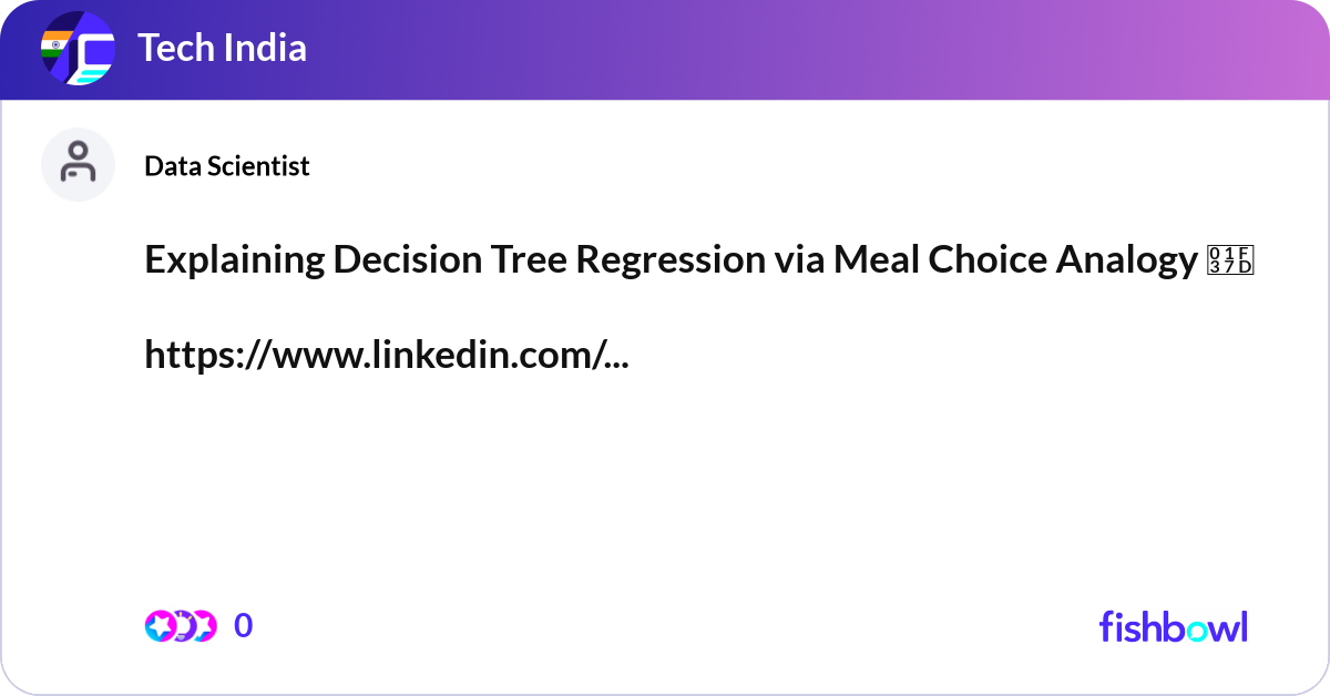 Explaining Decision Tree Regression via Meal Choic... | Fishbowl