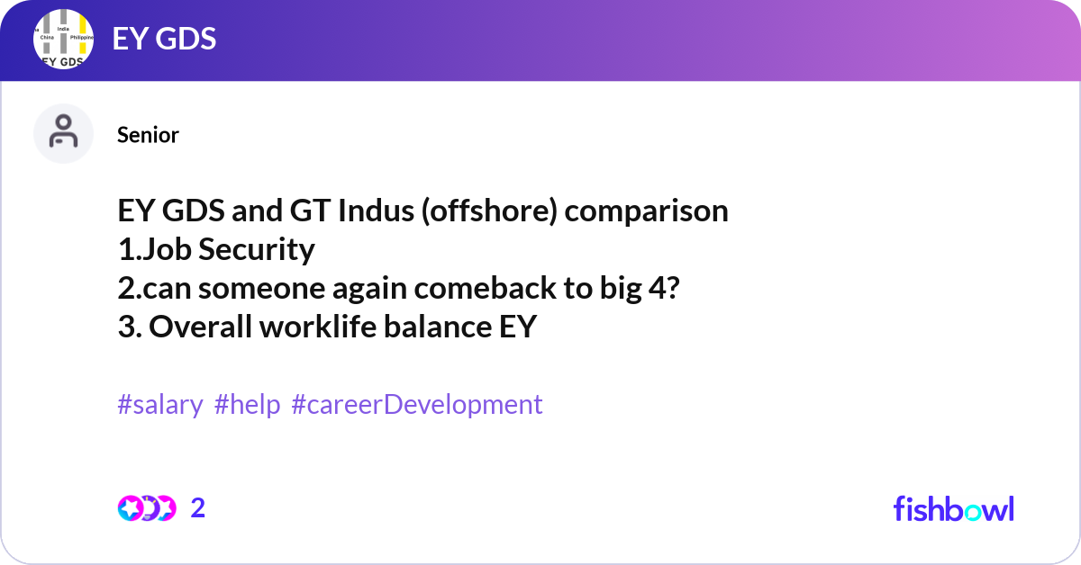 EY GDS and GT Indus (offshore) comparison 1.Job S... | Fishbowl