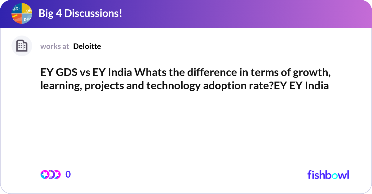 EY GDS vs EY India Whats the difference in terms o... | Fishbowl