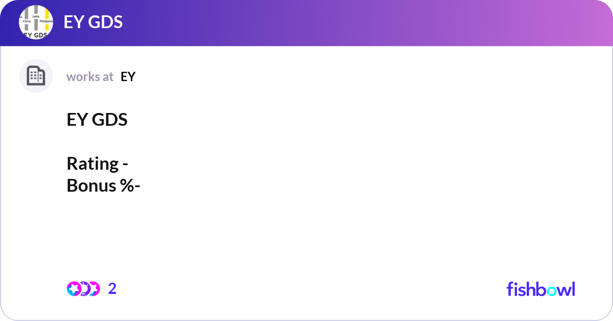 EY GDS Rating - Bonus %- Service Line - Rank - | Fishbowl