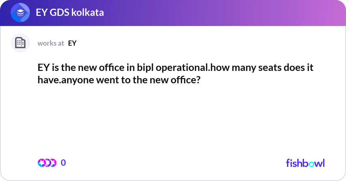 EY is the new office in bipl operational.how many ... | Fishbowl