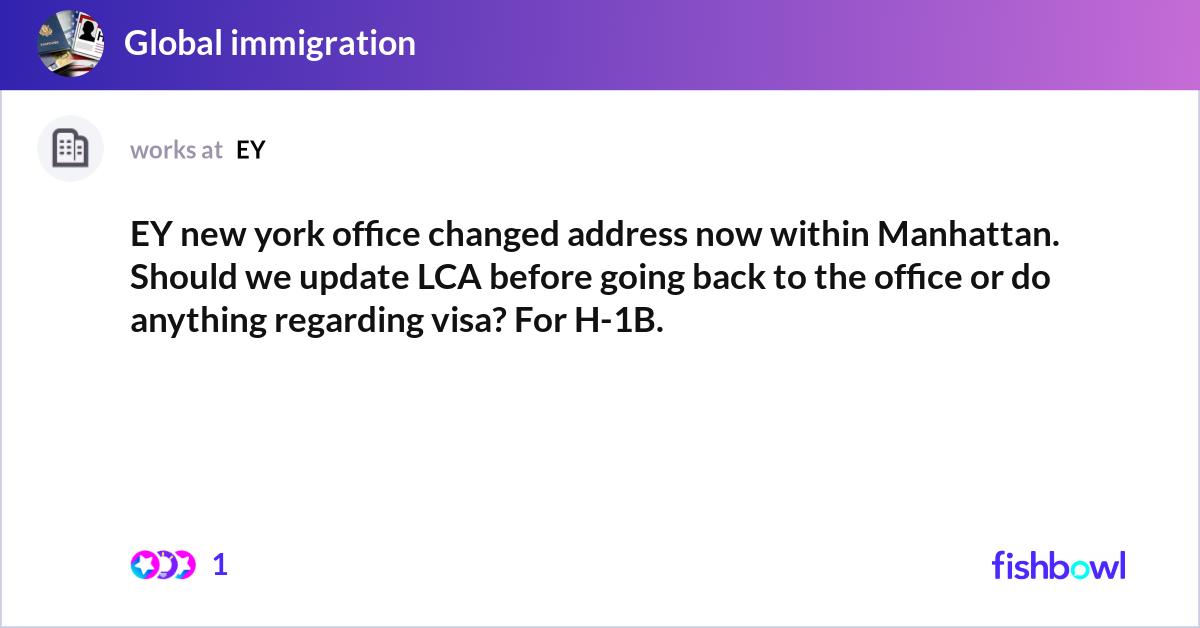 EY new york office changed address now within Manh... | Fishbowl
