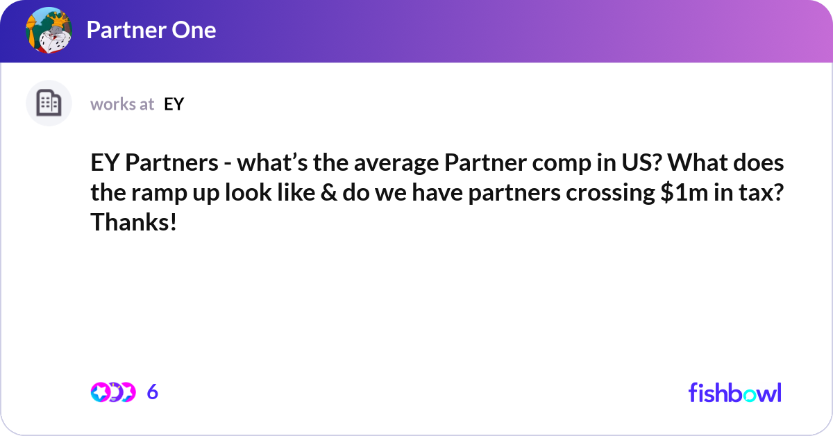 EY Partners - what’s the average Partner comp in U... | Fishbowl