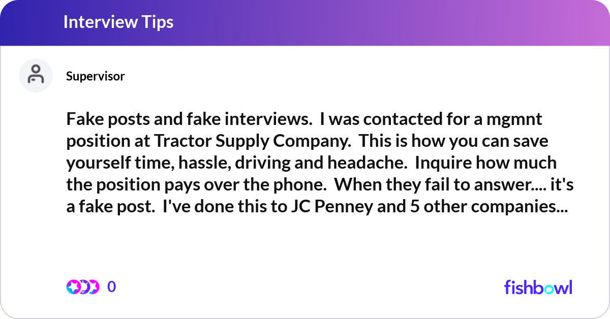 Fake posts and fake interviews. I was contacted f... | Fishbowl