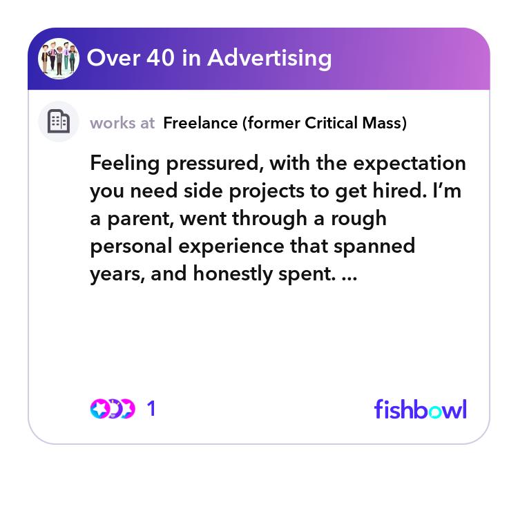 Feeling pressured, with the expectation you need s... | Fishbowl