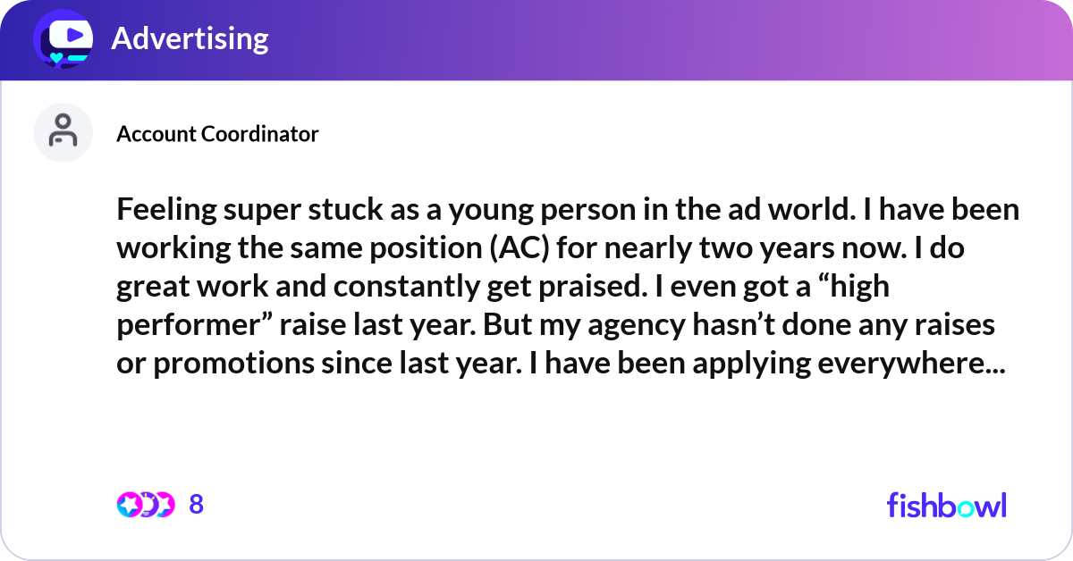 Feeling super stuck as a young person in the ad wo... | Fishbowl