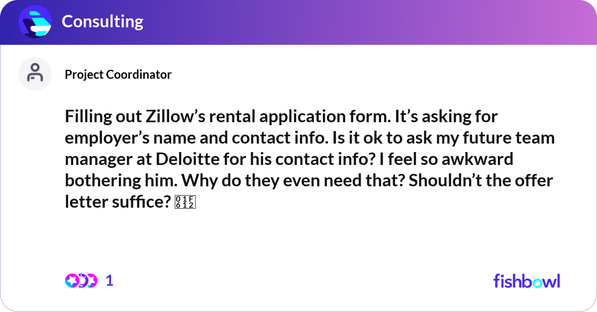 Filling out Zillow’s rental application form. It’s... | Fishbowl