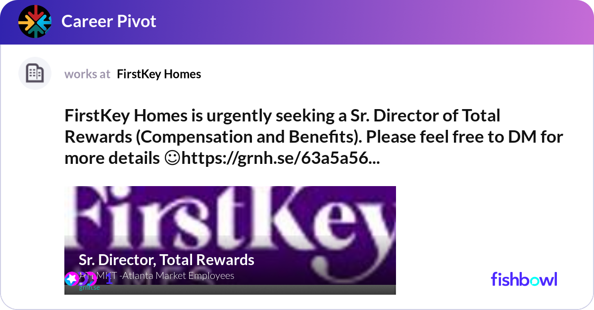 FirstKey Homes is urgently seeking a Sr. Director ... | Fishbowl