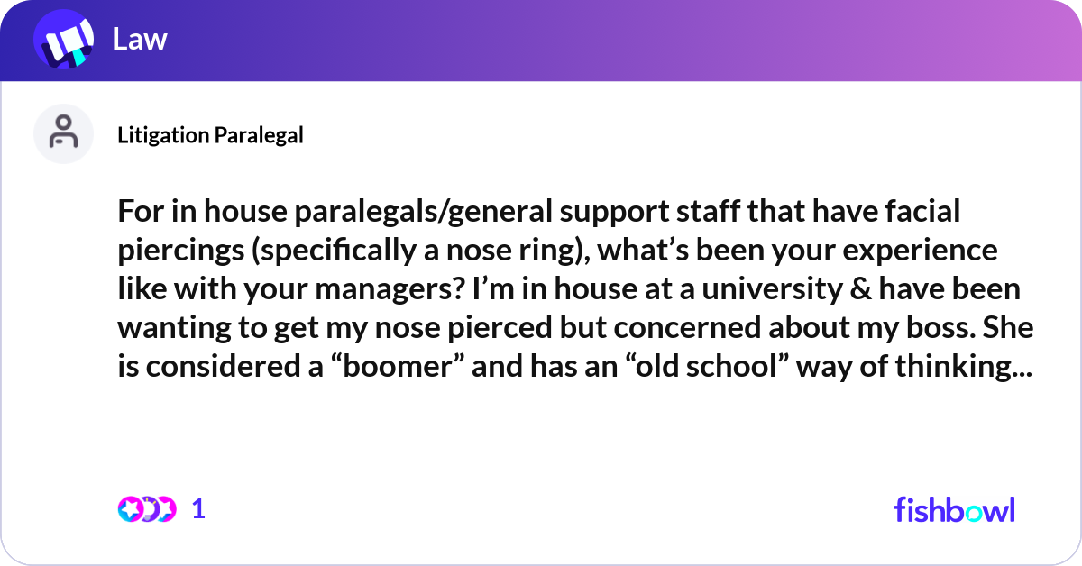 For in house paralegals/general support staff that... | Fishbowl
