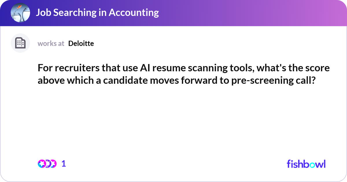 For recruiters that use AI resume scanning tools, ... | Fishbowl