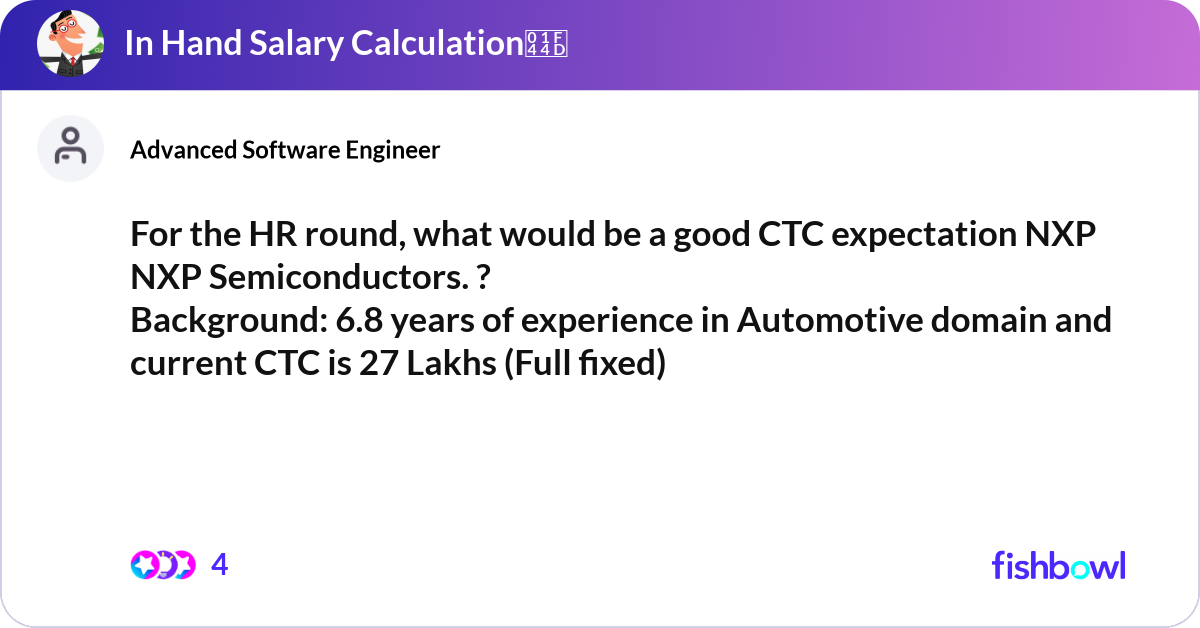 For the HR round, what would be a good CTC expecta... | Fishbowl