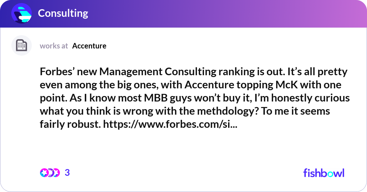 Forbes’ new Management Consulting ranking is out. ... | Fishbowl