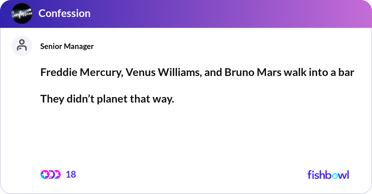Freddie Mercury, Venus Williams, and Bruno Mars wa... | Fishbowl