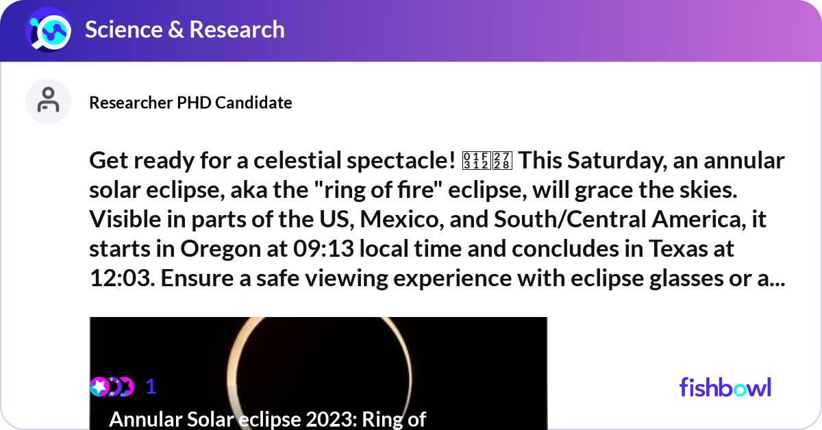 Get ready for a celestial spectacle! 🌒 This Satu... | Fishbowl
