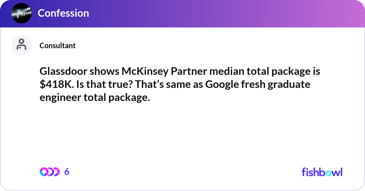 Glassdoor shows McKinsey Partner median total pack... | Fishbowl