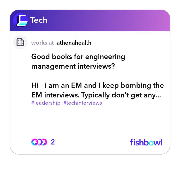 Good books for engineering management interviews? ... | Fishbowl