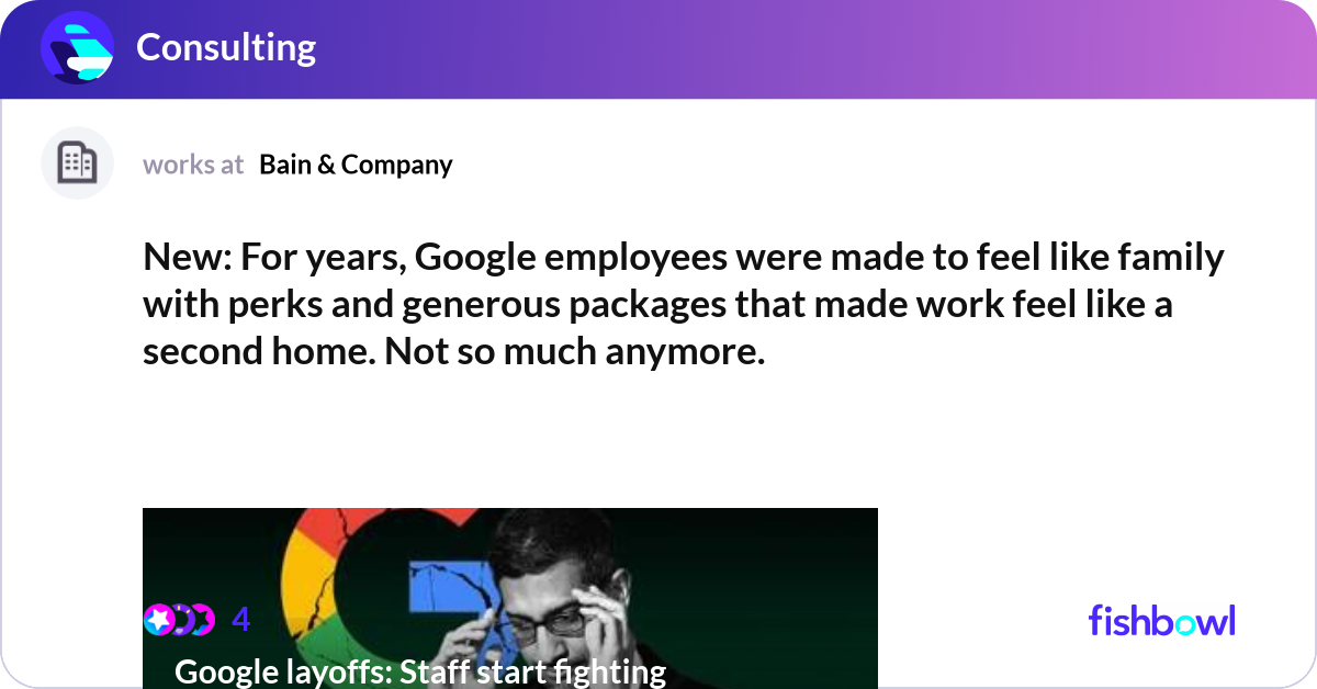 New: For years, Google employees were made to feel... | Fishbowl