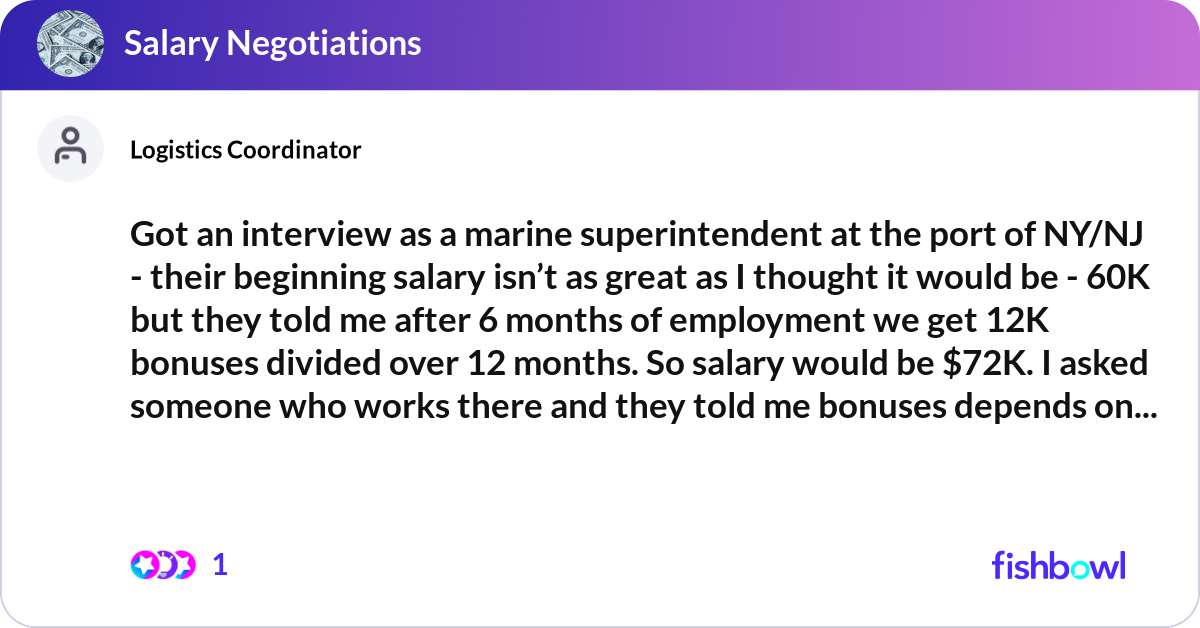 Got an interview as a marine superintendent at the... | Fishbowl