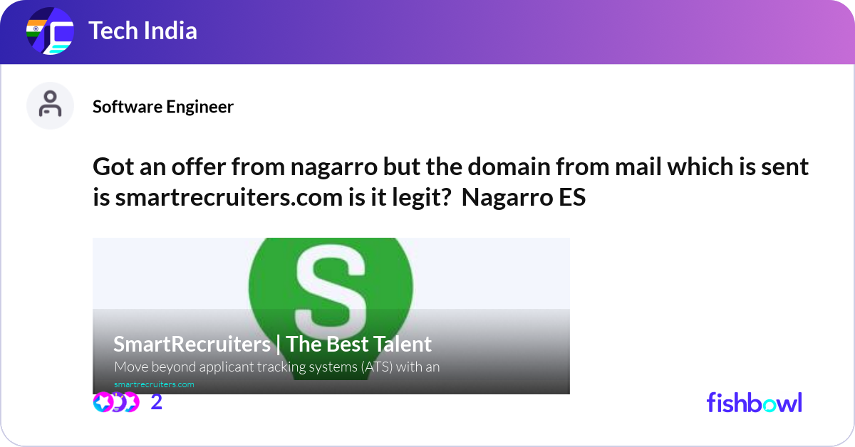 Got an offer from nagarro but the domain from mail... | Fishbowl