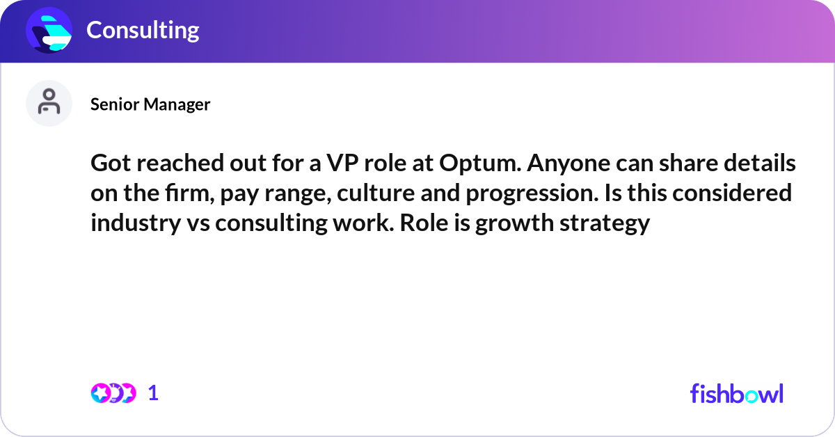 Got reached out for a VP role at Optum. Anyone can... | Fishbowl