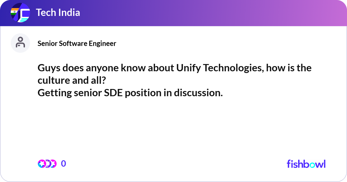 Guys does anyone know about Unify Technologies, ho... | Fishbowl