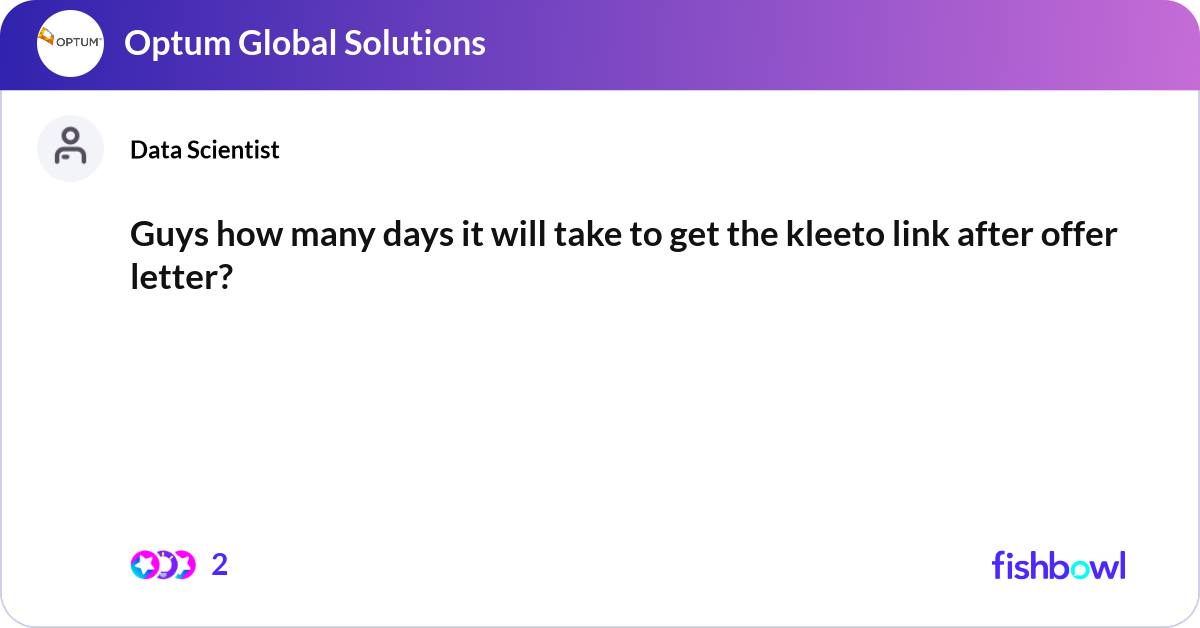Guys how many days it will take to get the kleeto ... | Fishbowl